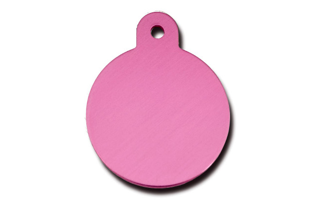 Standard - Circle Large Light Pink £7.99 - QuickTag Personal Tag Engraving